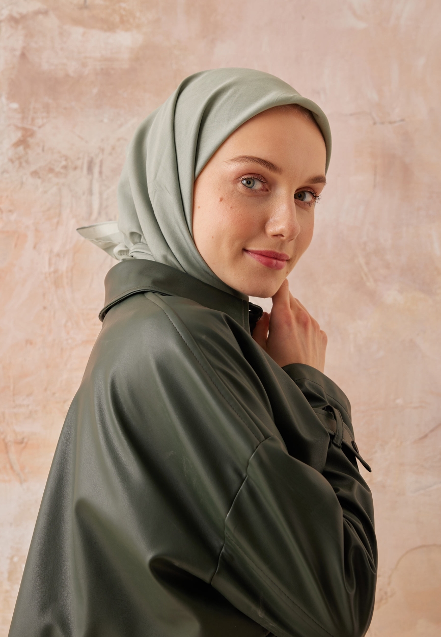 MODAL SILK SQUARE SCARF SEA FOAM