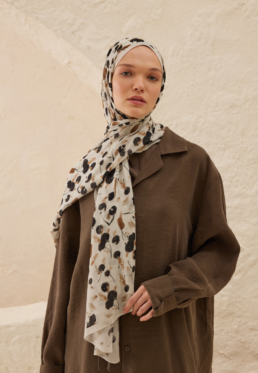CHERRY PATTERN RAMI HIJAB BEIGE Buy Online! | Fresh Scarfs