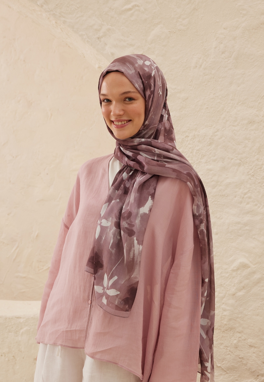 LIZZY PATTERN RAMI HIJAB DRY ROSE