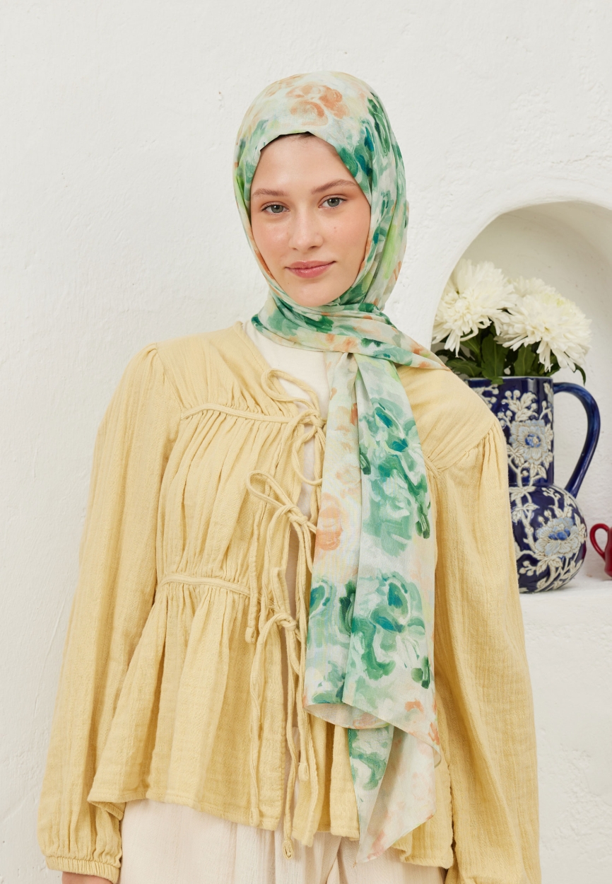 FIONA PATTERN RAMI HIJAB GREEN Buy Online! | Fresh Scarfs