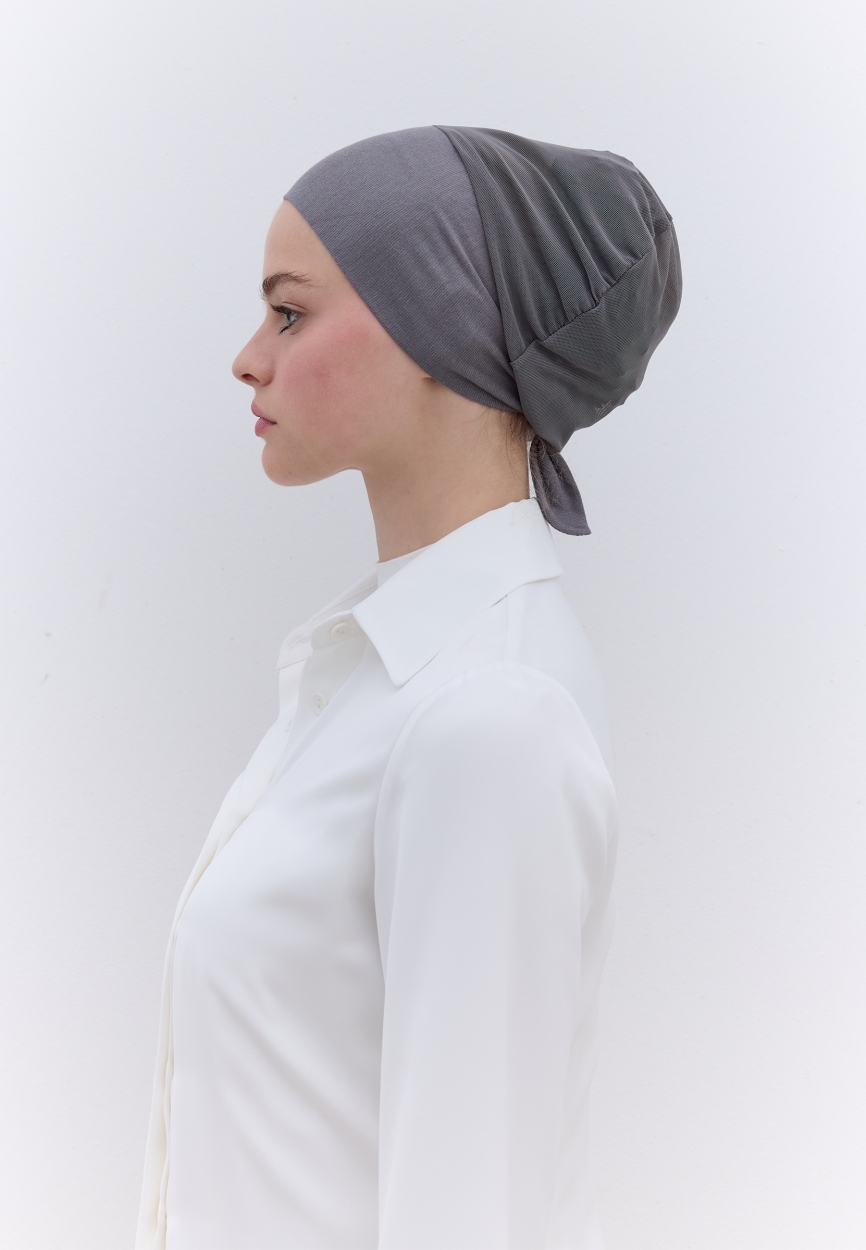 NET SEAMLESS PLAIN BONNET DARK GRAY Buy Online! | Fresh Scarfs