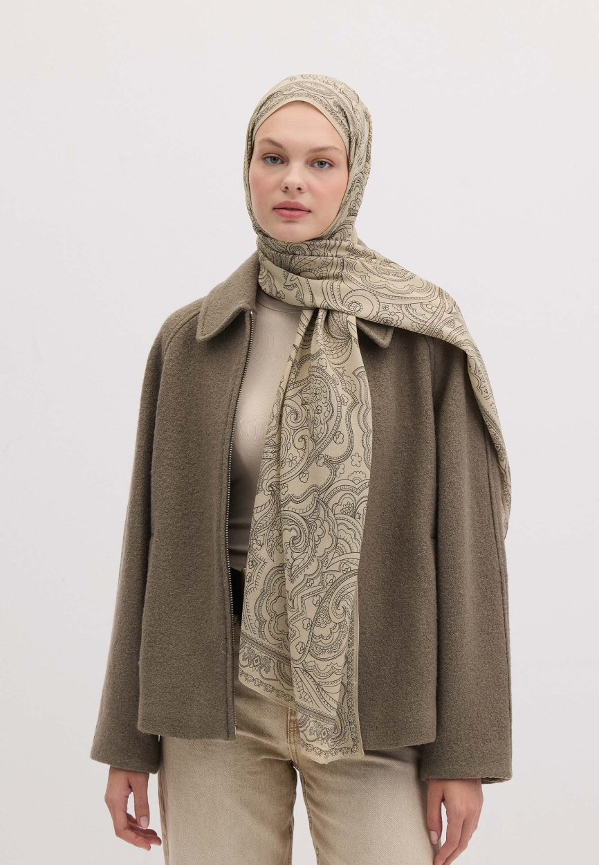 CARMEL PATTERN SHAWL BEIGE