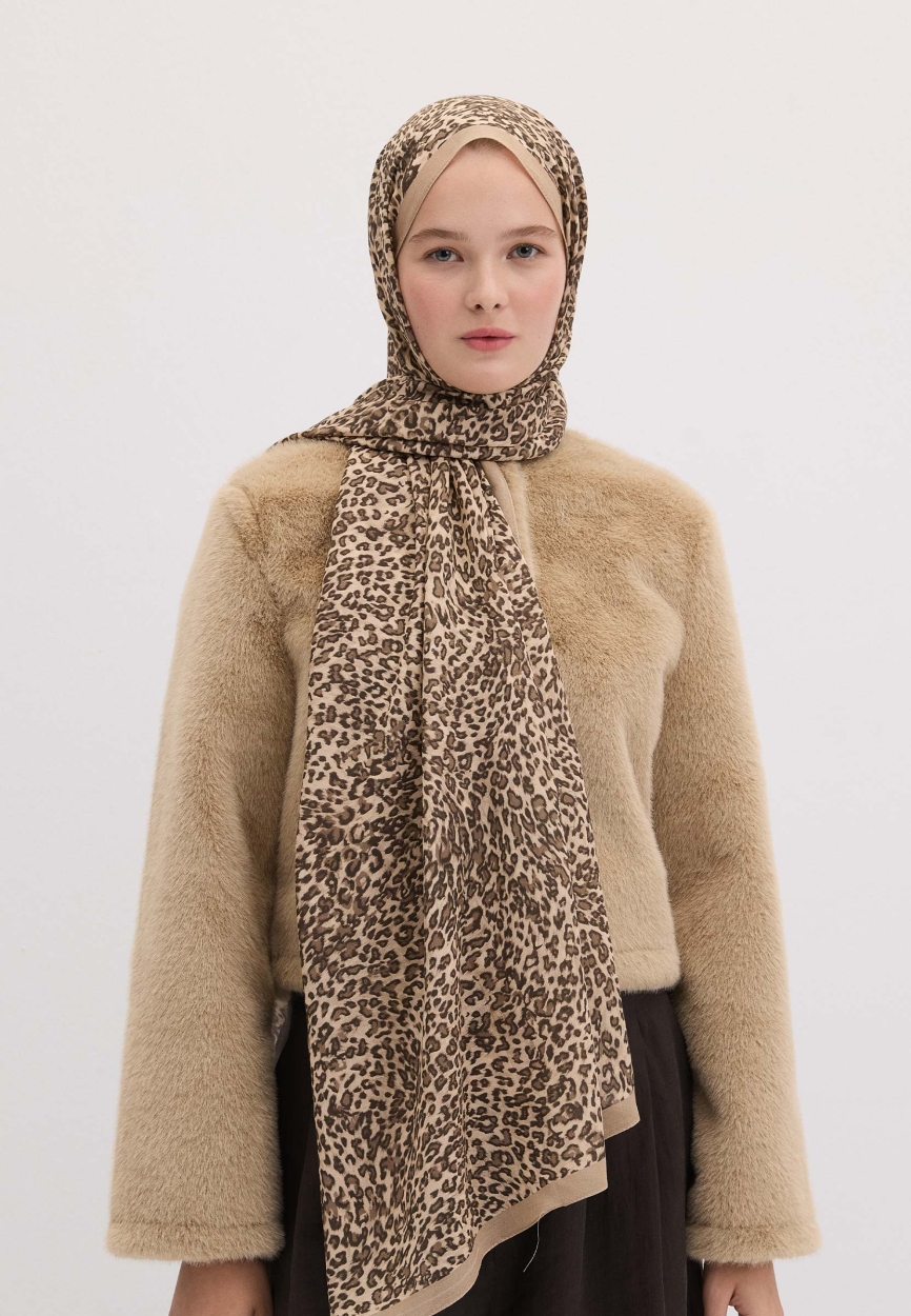 TINY LEOPARD PATTERN HIJAB SAND