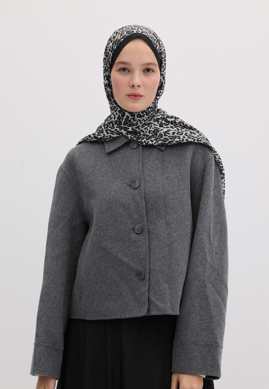 TINY LEOPARD PATTERN HIJAB BLACK