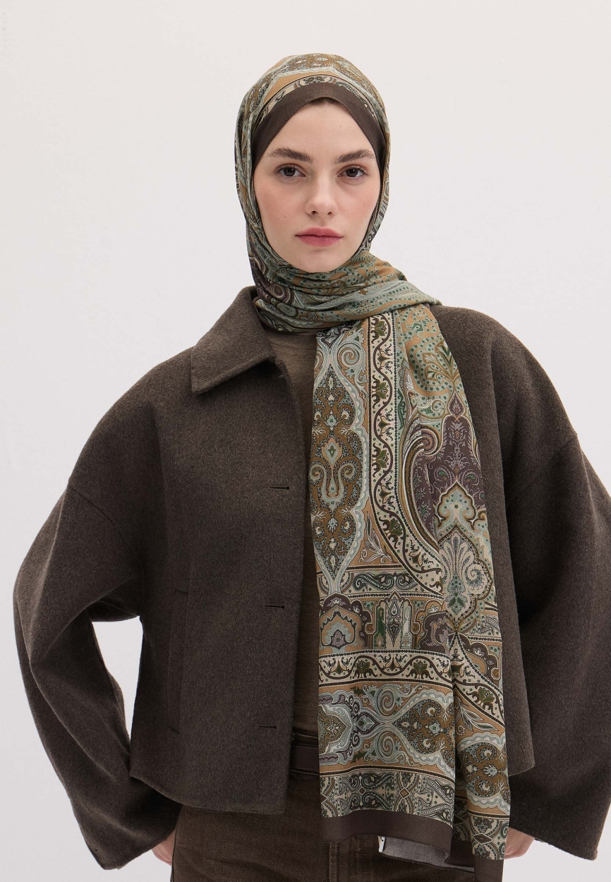 VERA PATTERNED HIJAB BROWN