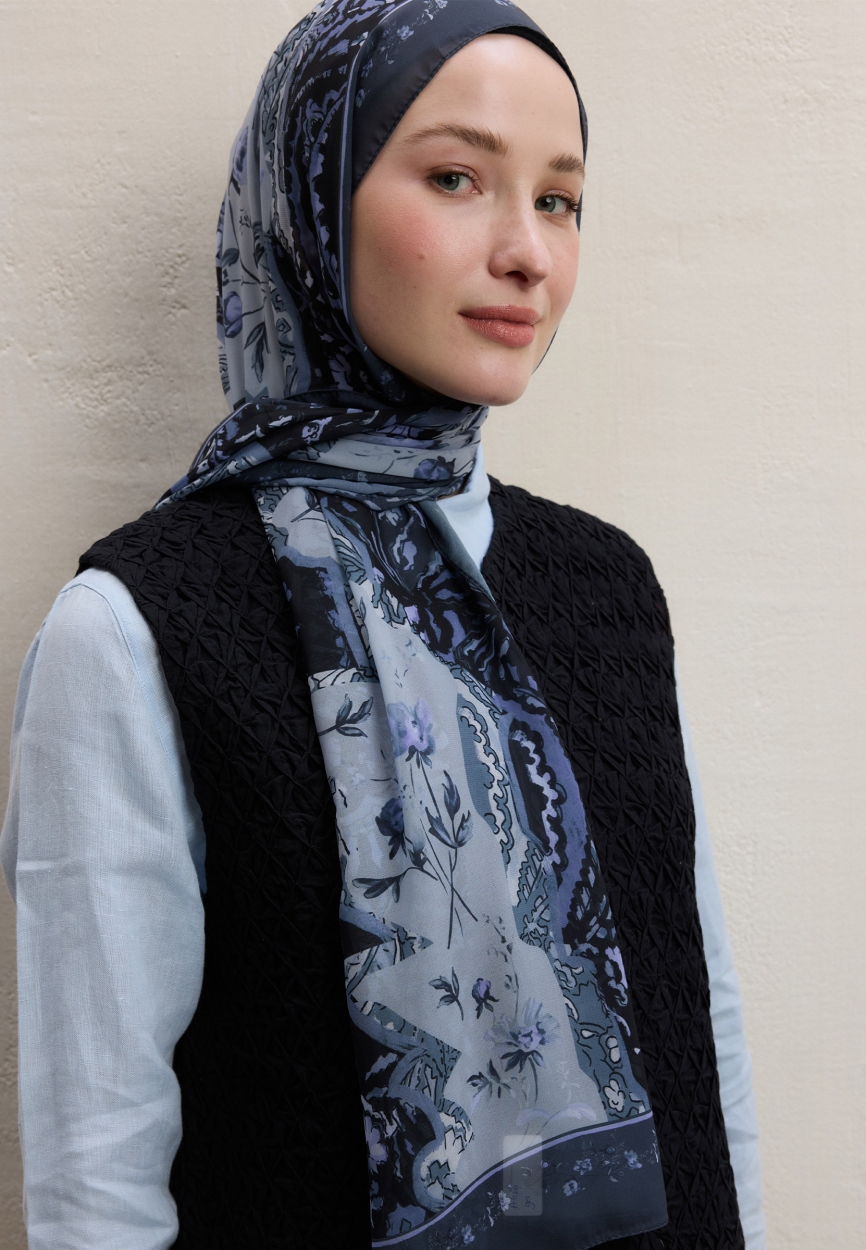 ALIZA PATTERNED SILKCRINKLE COTTON GRAY