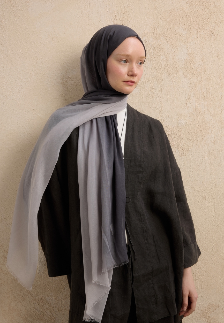 MODAL GRADIENT HIJAB ANTHRACITE-SILVER
