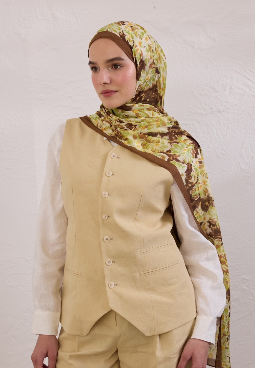 CHERRY BLOSSOM PATTERN RAMI HIJAB BROWN