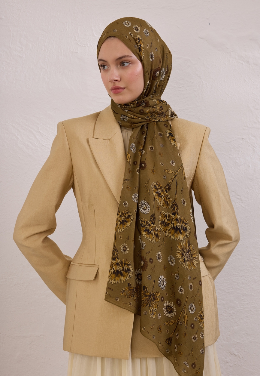 BLOOMING DAHLIA PATTERN RAMI HIJAB SOIL Buy Online! | Fresh Scarfs