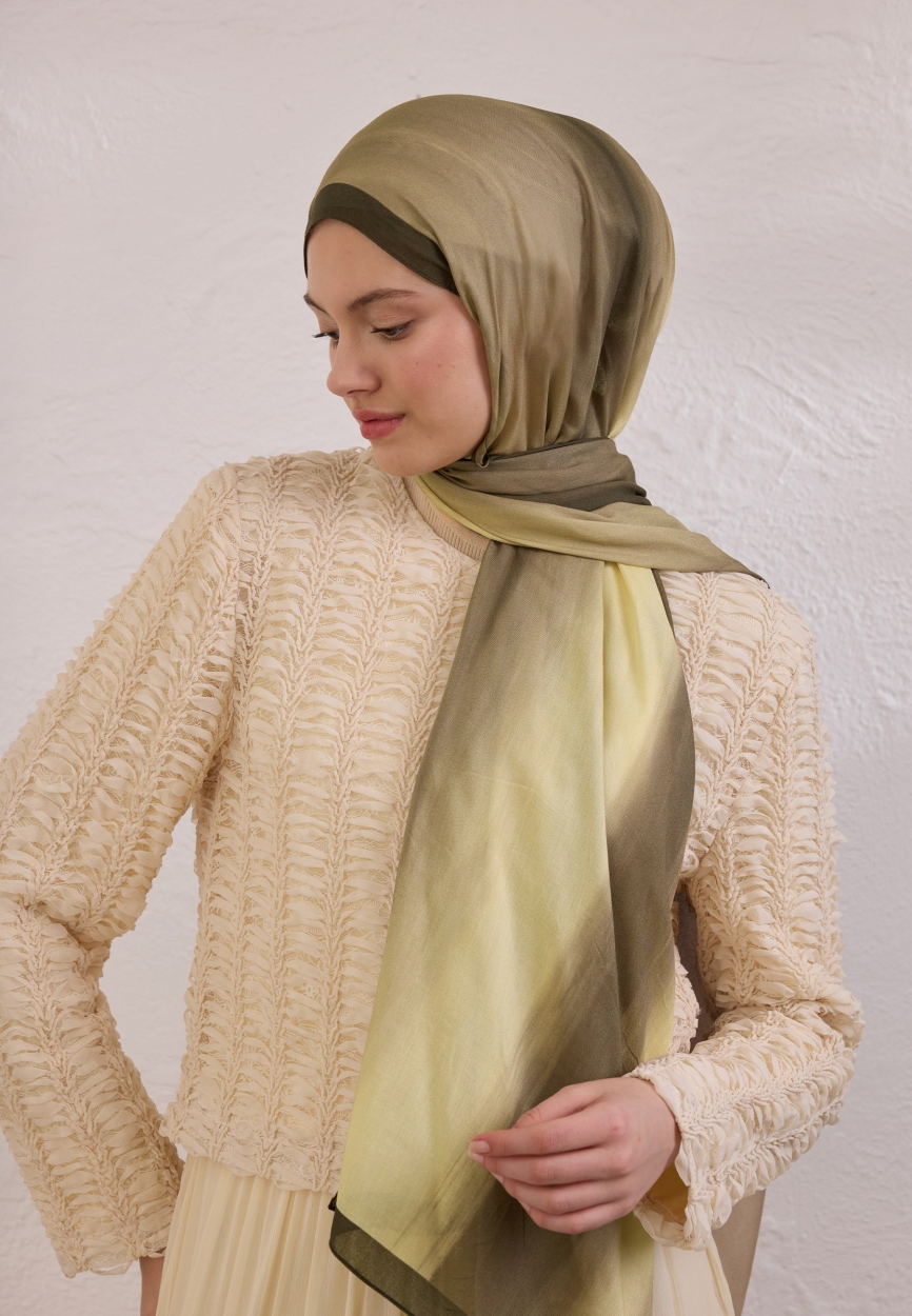 COLOR BRUSH DESEN RAMİ ŞAL VİZON Online Satın Al! | Fresh Scarfs