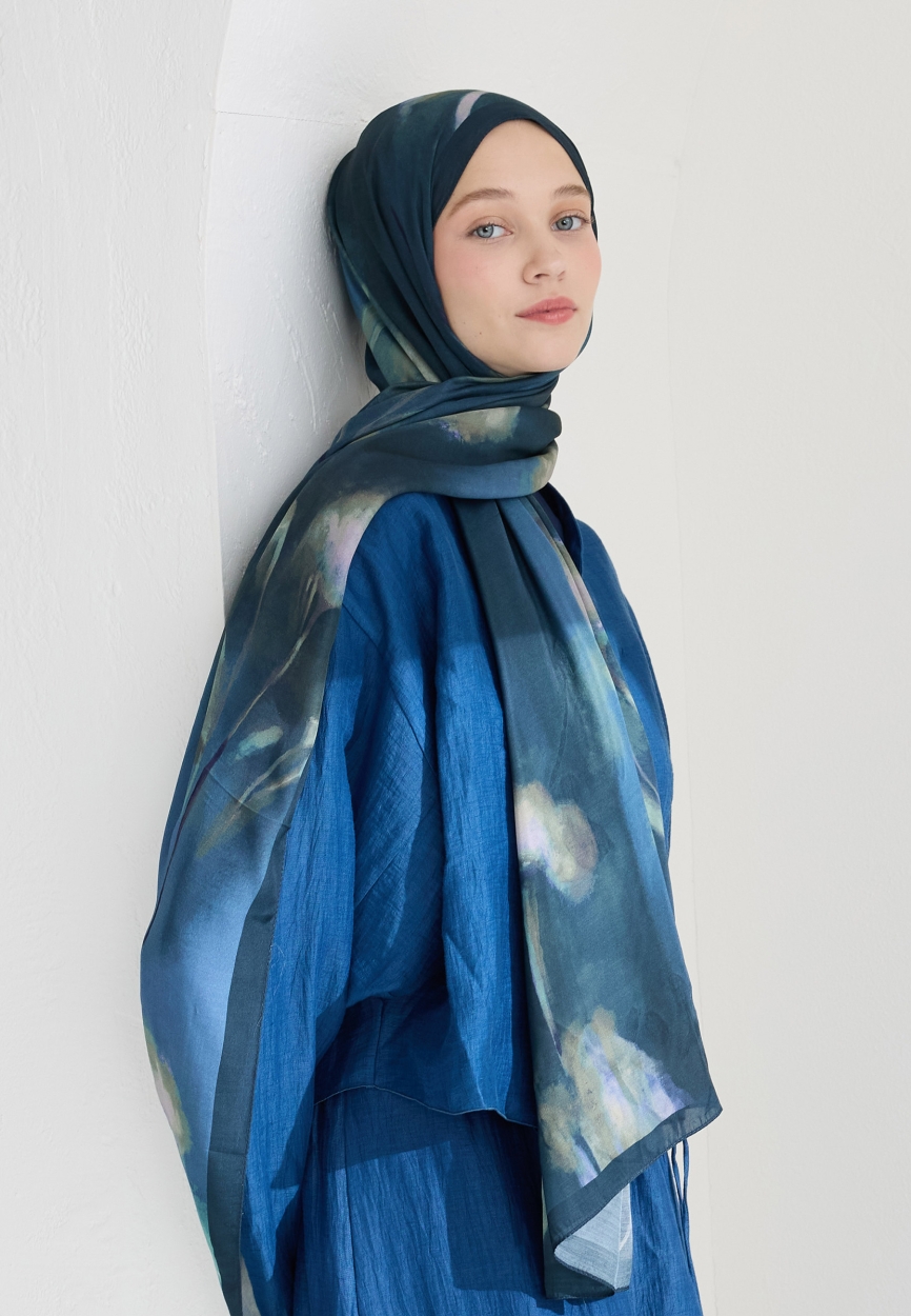 POLLY FLOŞ VİSKON ŞAL İNDİGO Online Satın Al! | Fresh Scarfs