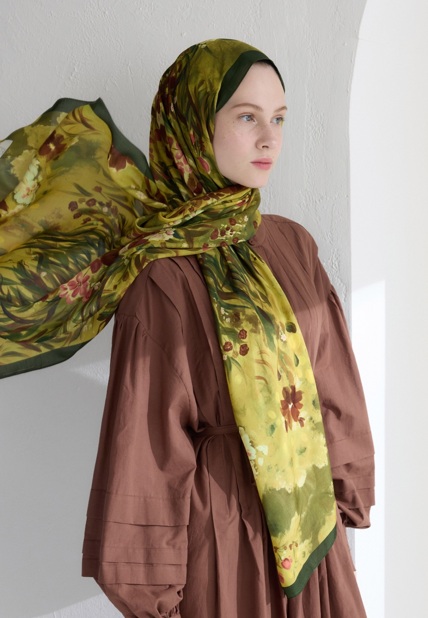 SWEET GARDEN FLOSH VISCOSE HIJAB LEAF