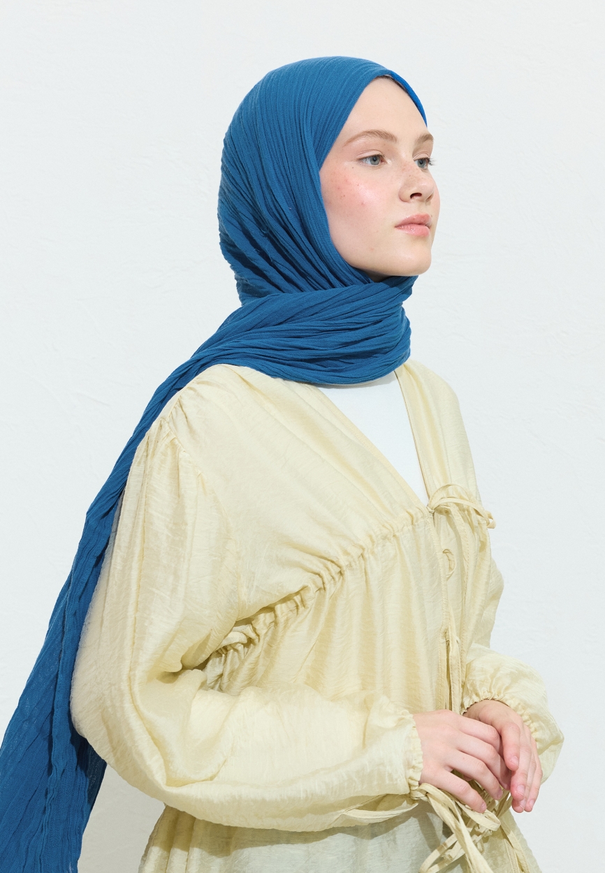 COTTON LINEN HIJAB BUTTER FLY TEA